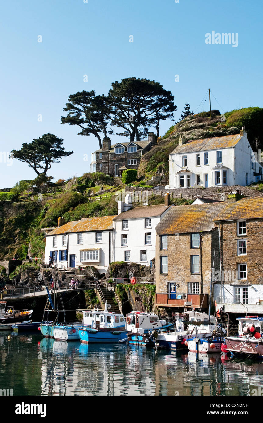 The quaint old fishing village of polperro in cornwall, uk Stock Photo ...