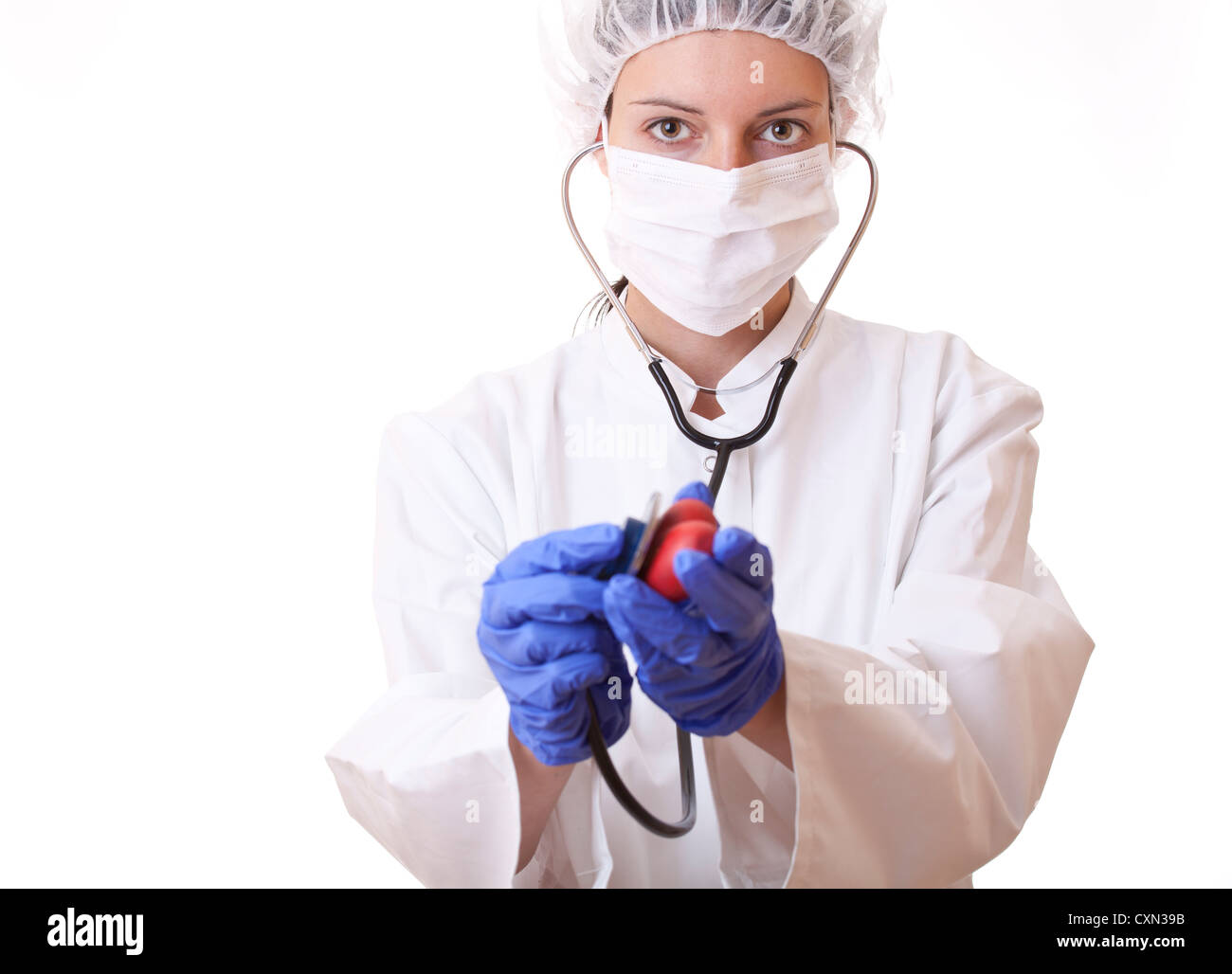 Human heart with stethoscope hi-res stock photography and images - Alamy