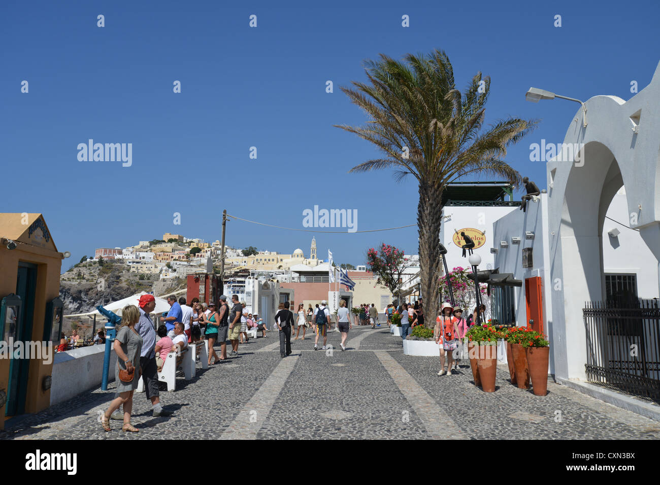 Fira village santorini street hi-res stock photography and images - Alamy