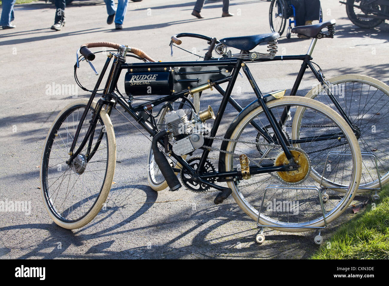 Rudge Whitworth Cycles with a motor Stock Photo - Alamy
