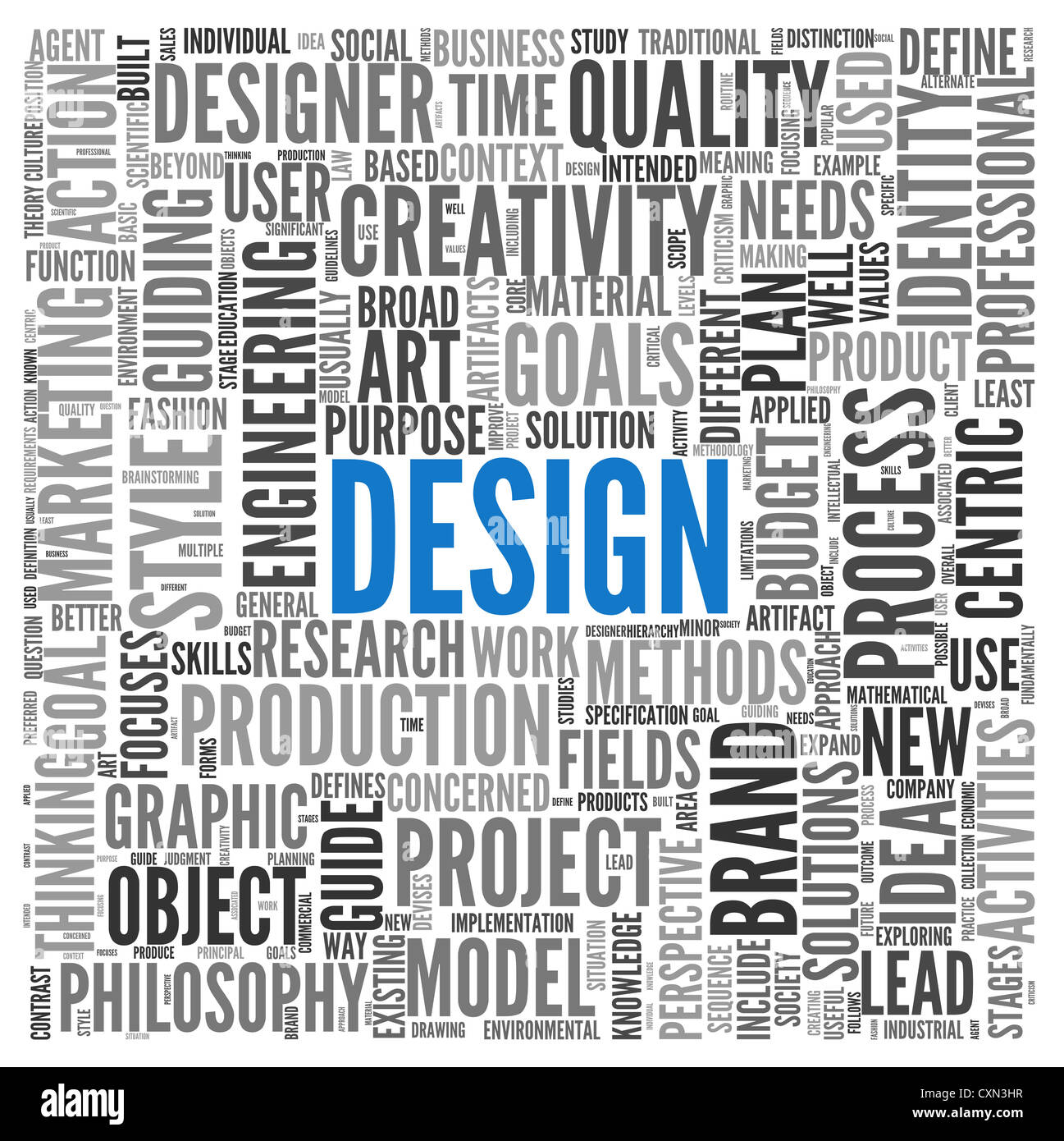 Design concept in tag cloud on white Stock Photo - Alamy