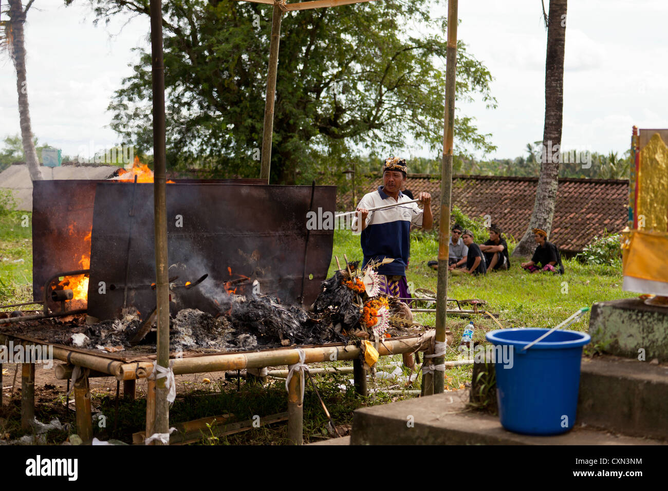 Traditional Fire Cremation of a Dead on Bali Stock Photo - Alamy