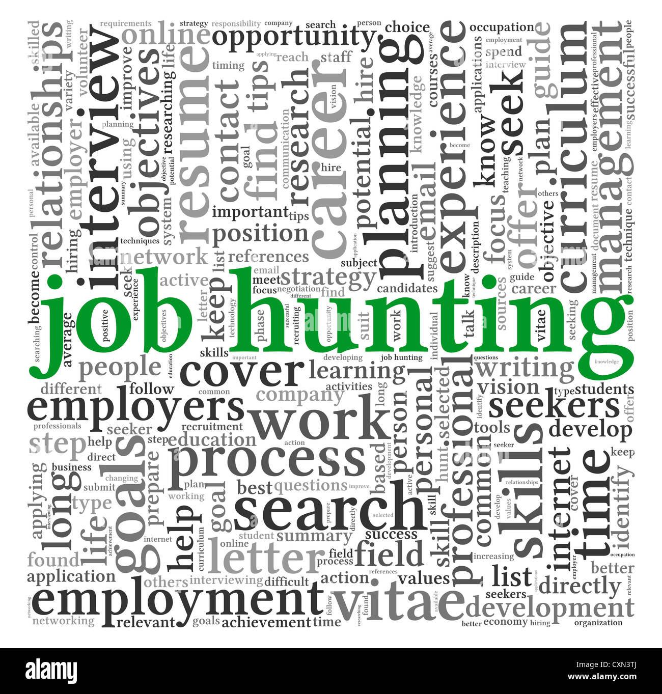 Job search concept in word tag cloud on white background Stock Photo ...