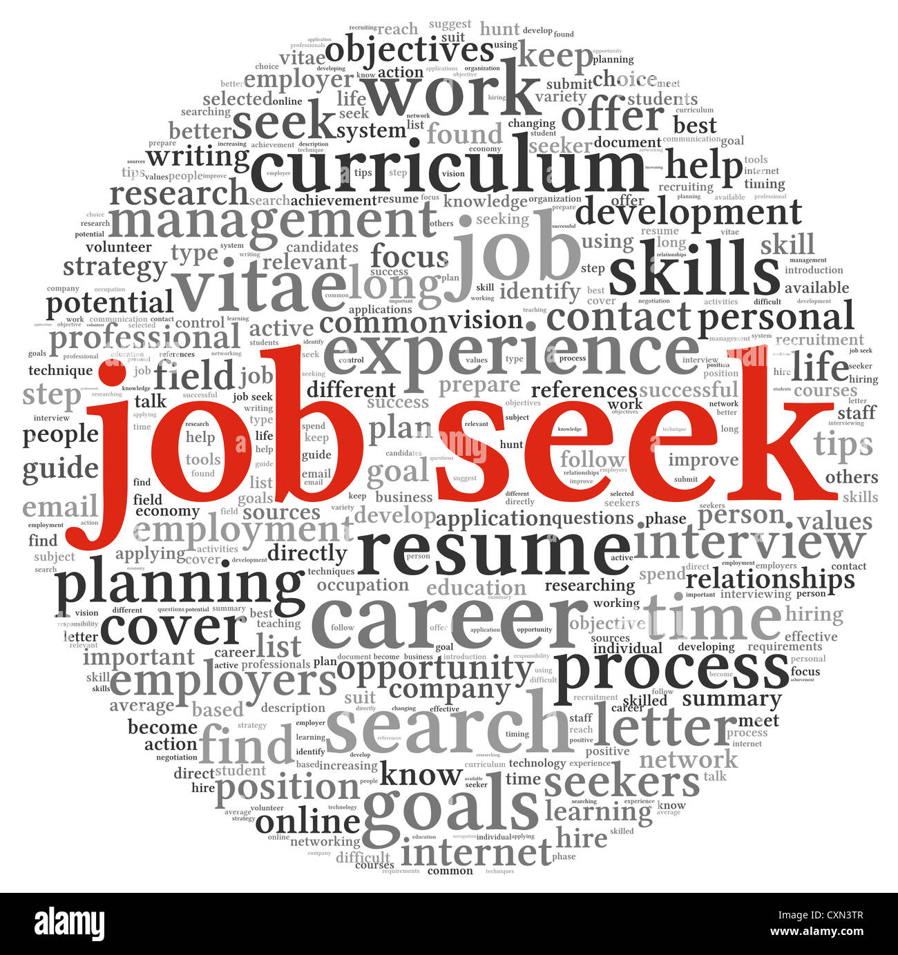 Job search concept in word tag cloud on white background Stock Photo ...