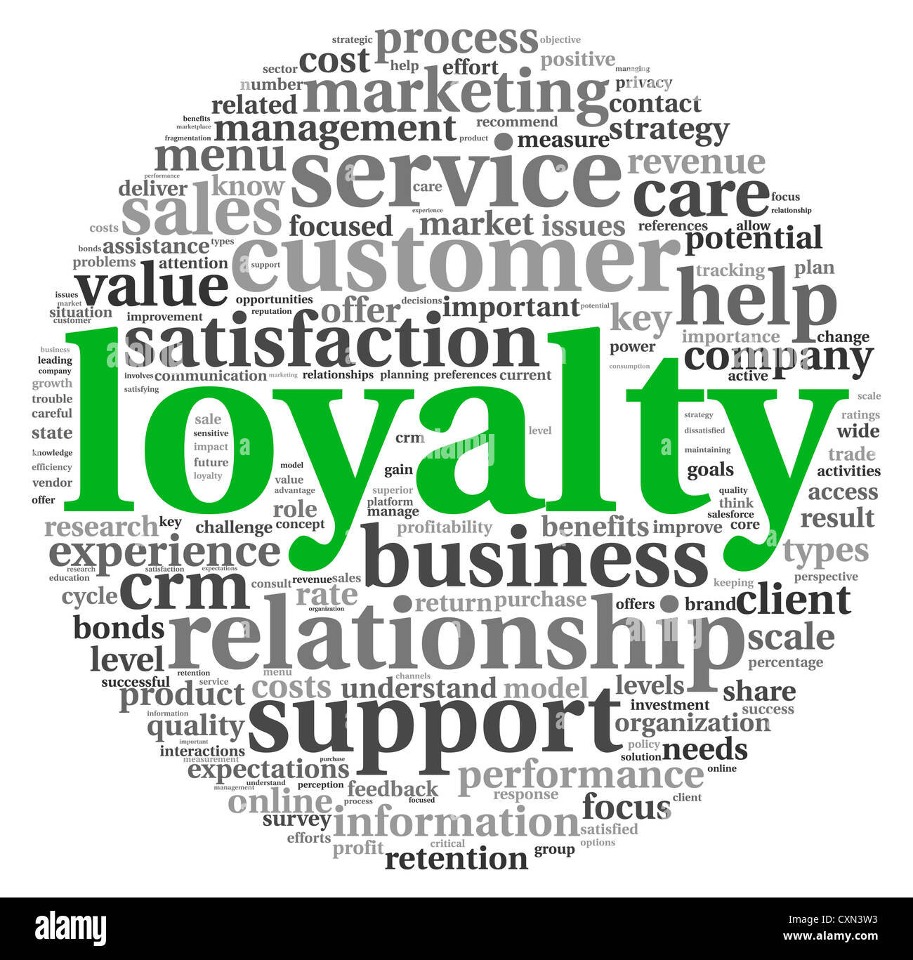 Customer loyalty concept in word tag cloud on white background Stock ...