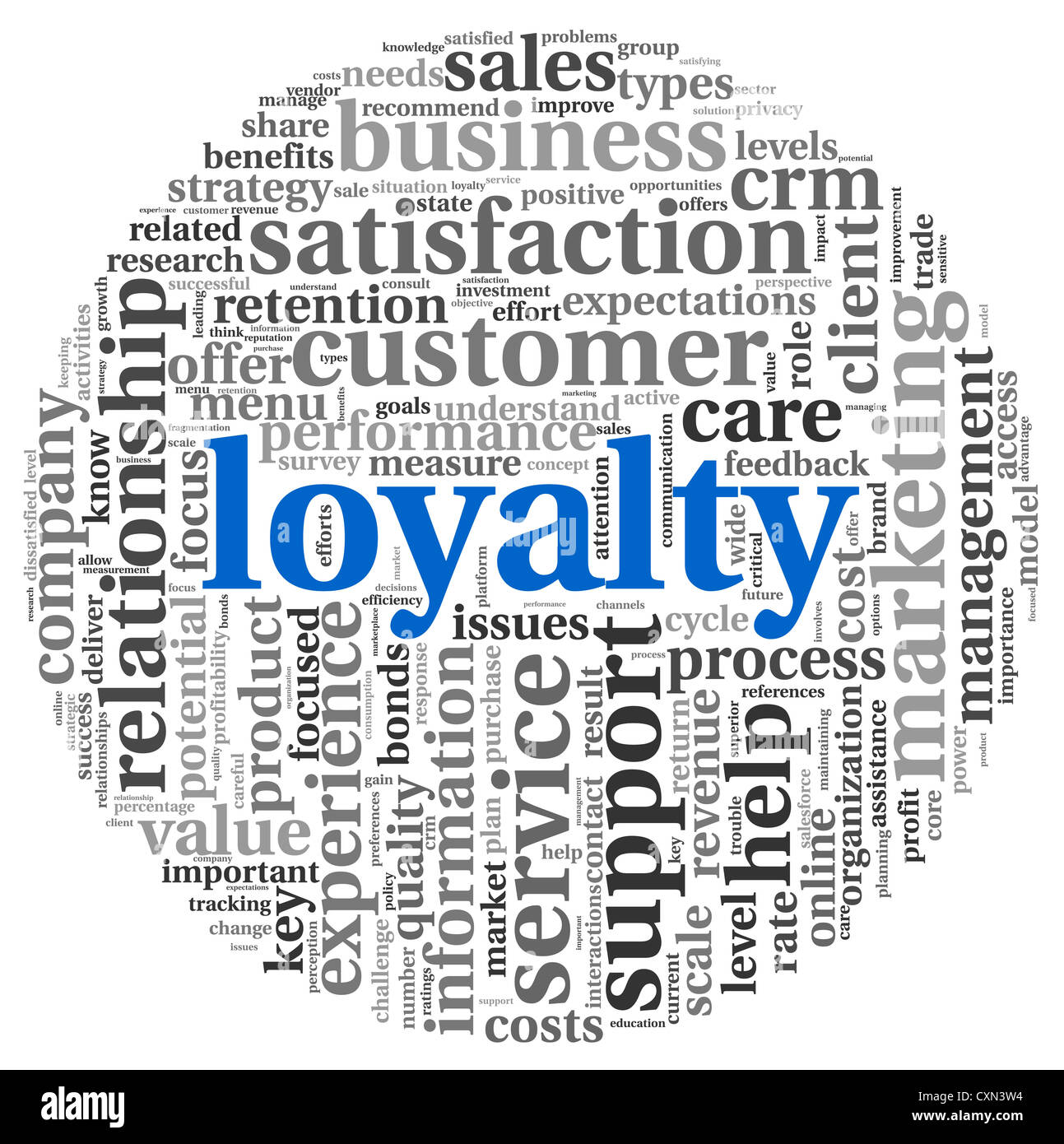 Customer loyalty concept in word tag cloud on white background Stock ...