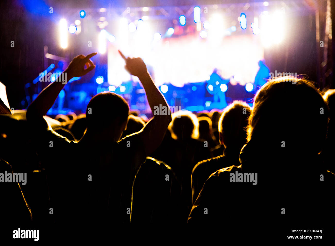 Back of concert fans cheering hi-res stock photography and images - Alamy