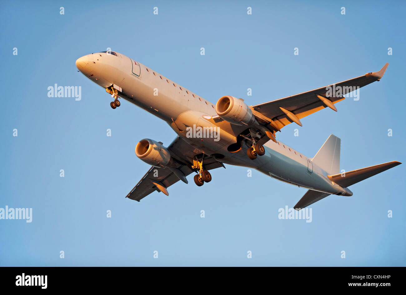 Two jet engine aircraft flying Stock Photo - Alamy