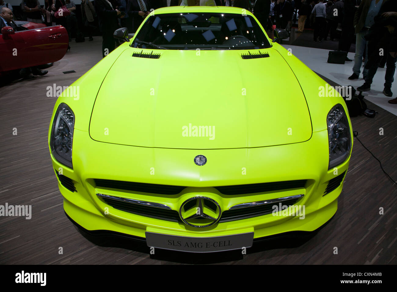 Mercedes-Benz SLS AMG E-Cell at the Geneva motor Show 2011 Stock Photo ...