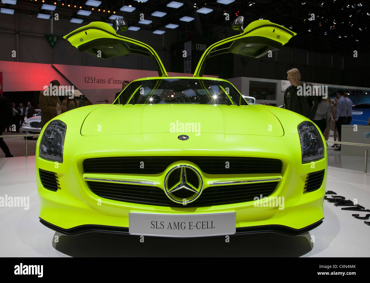 Mercedes-Benz SLS AMG E-Cell at the Geneva motor Show 2011 Stock Photo ...