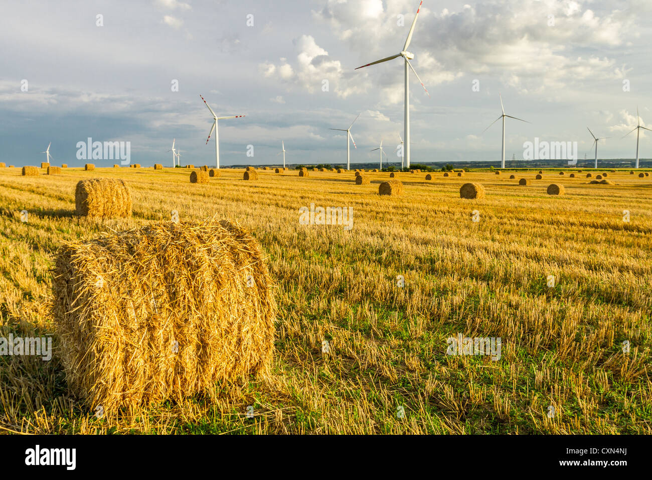 Windmill on the field in summer Stock Photo - Alamy