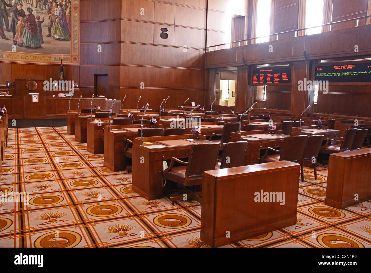 Senate chamber, Oregon State Capitol, Salem, Oregon, USA Stock Photo ...