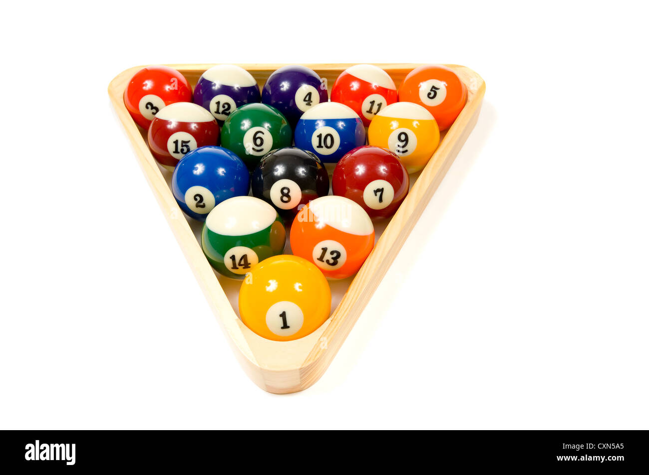 Pool balls in triangle hi-res stock photography and images - Alamy