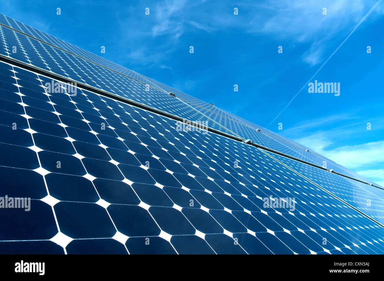 Solar panel against blue sky Stock Photo - Alamy