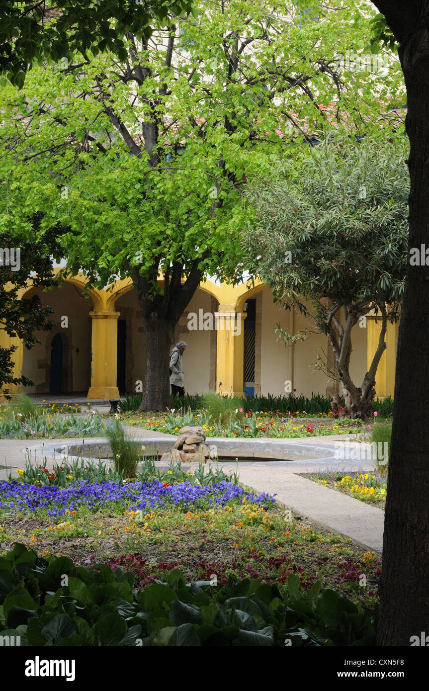 view of the famous gardens of the Espace Van Gogh Arles, France, Europe ...