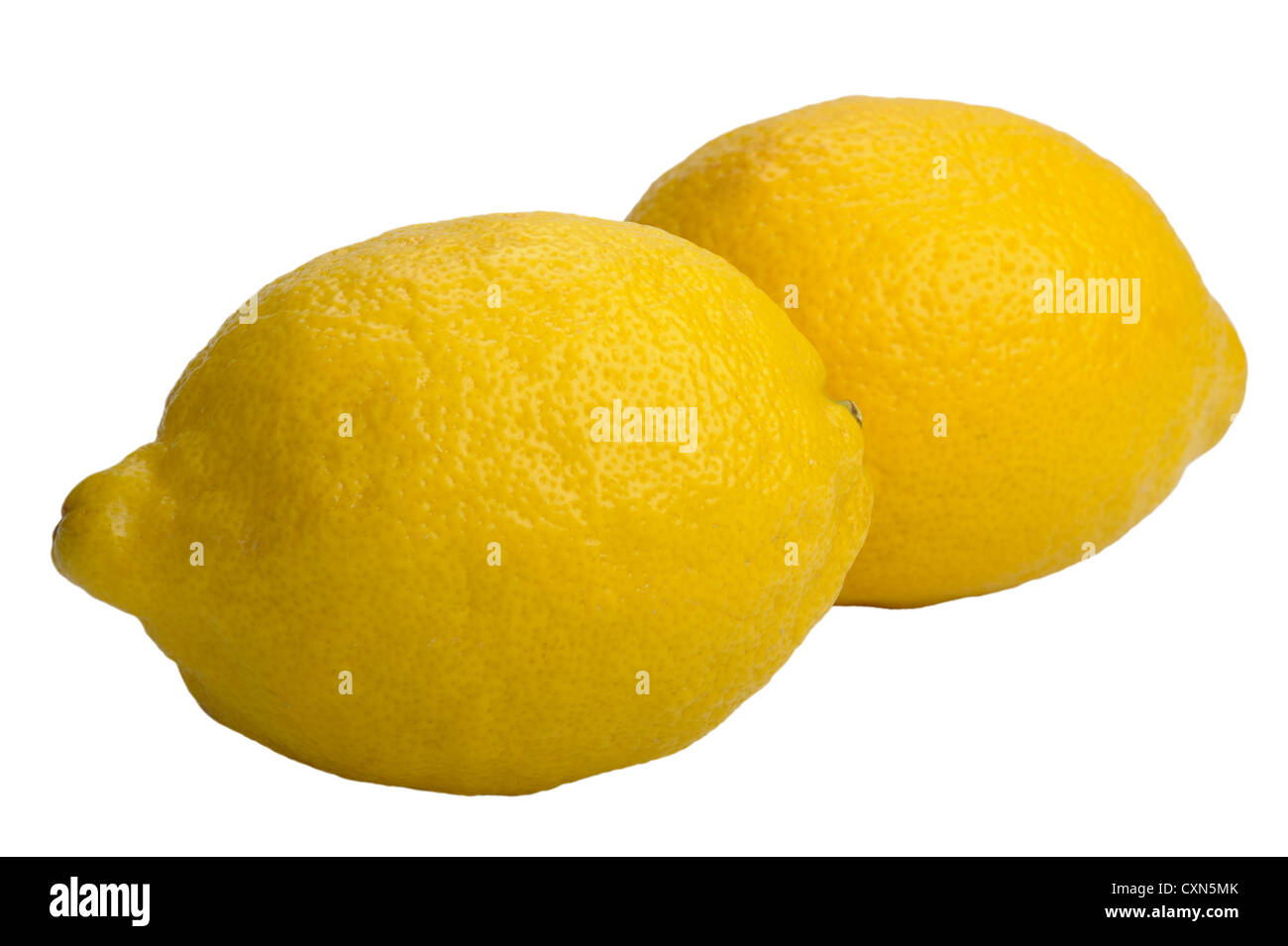 Two lemons on a white background, isolated Stock Photo - Alamy