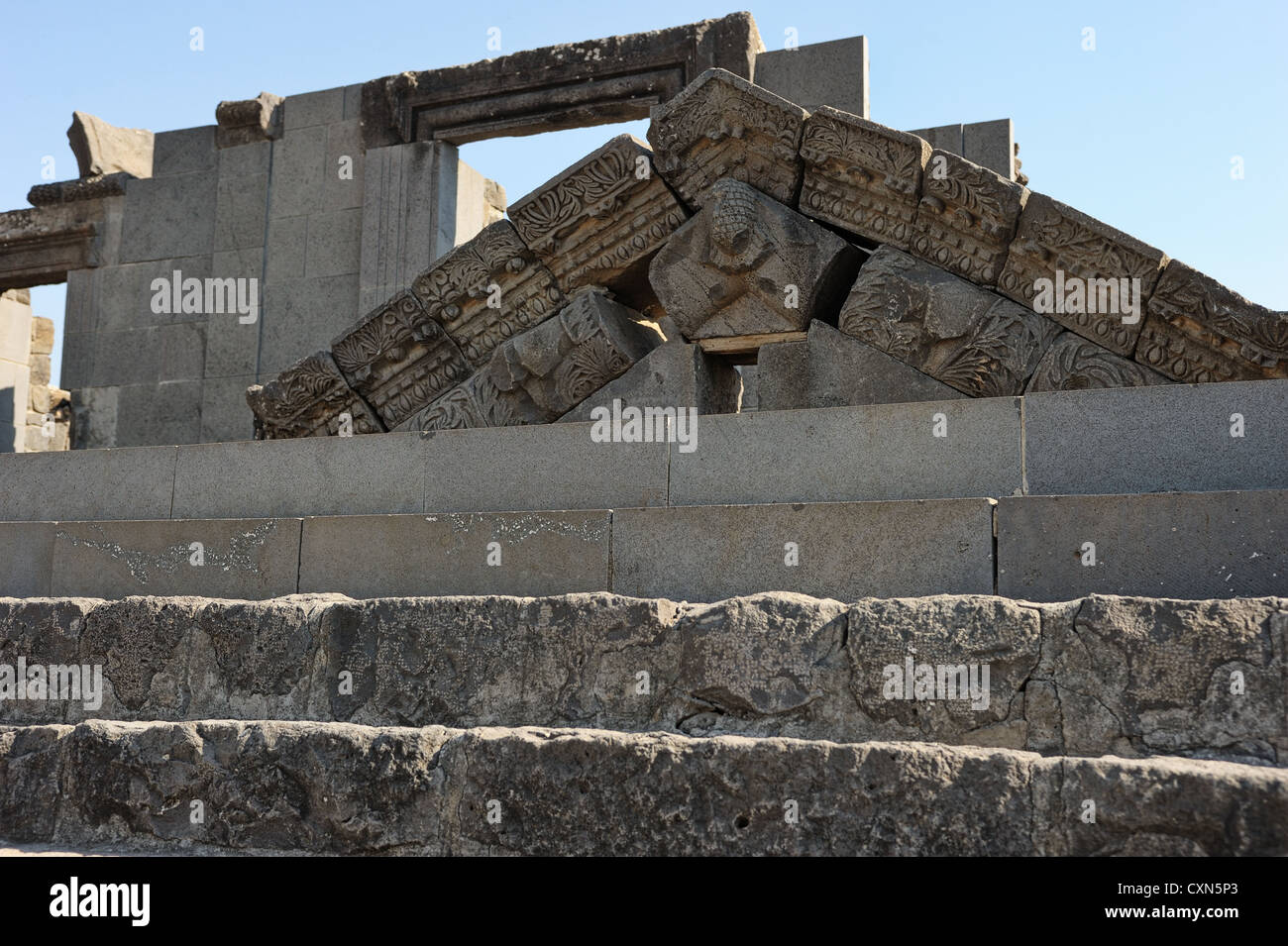 Remains of ancient synagogue in the Korazim national park, Israel Stock ...