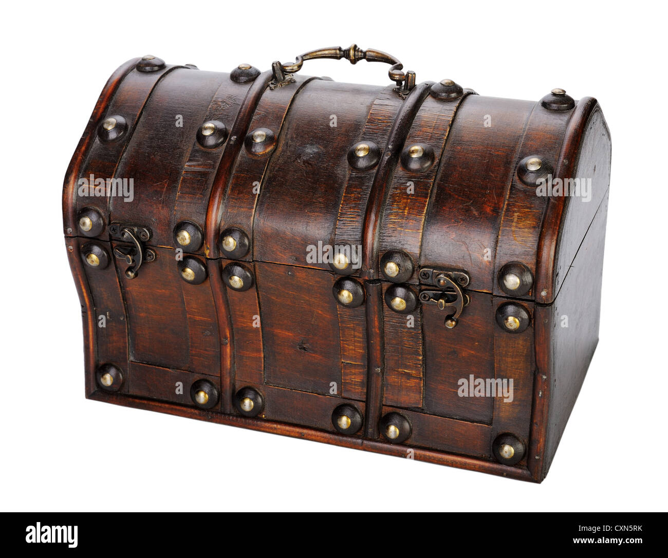 Closed Wooden chest, isolated on a white background Stock Photo - Alamy
