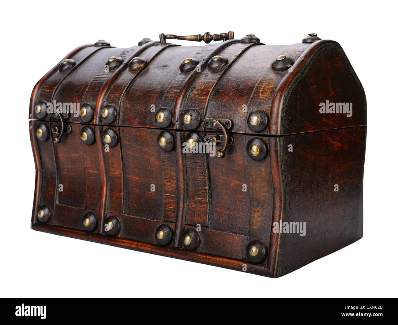 Closed Wooden chest, isolated on a white background Stock Photo - Alamy