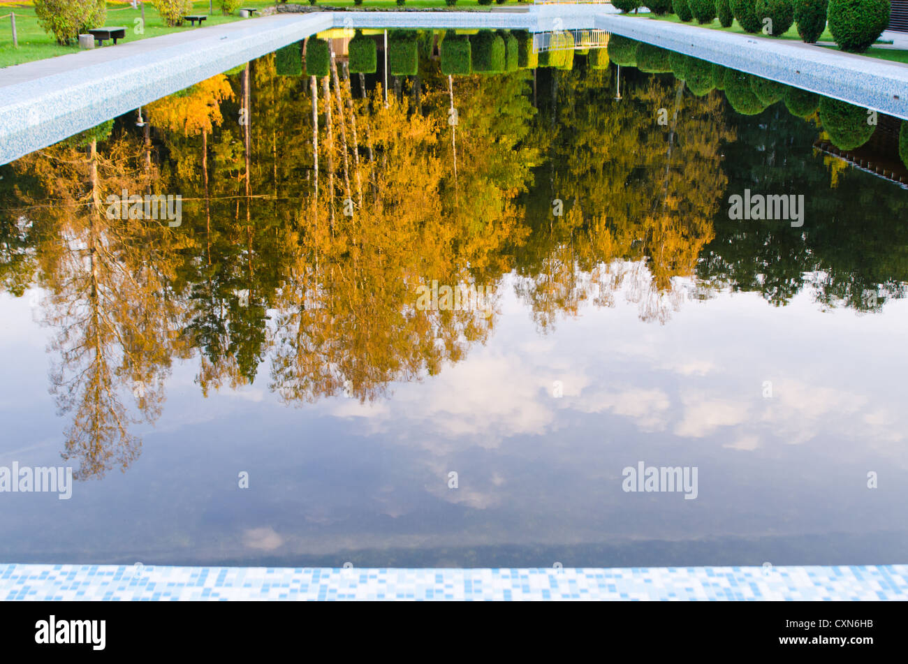 Pool during autumn time Stock Photo - Alamy