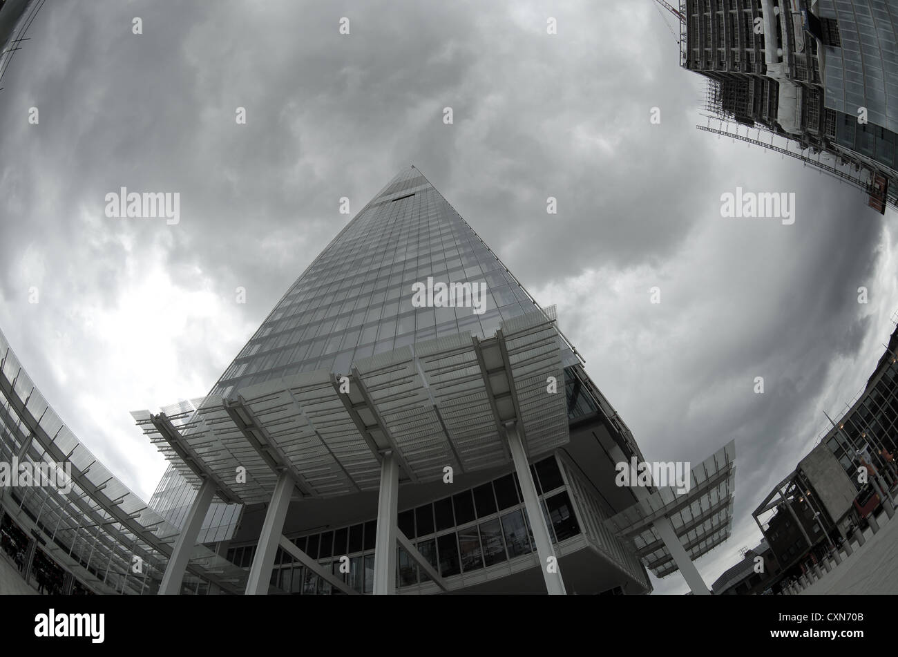 The Shard building close up view of modern architectural construction ...