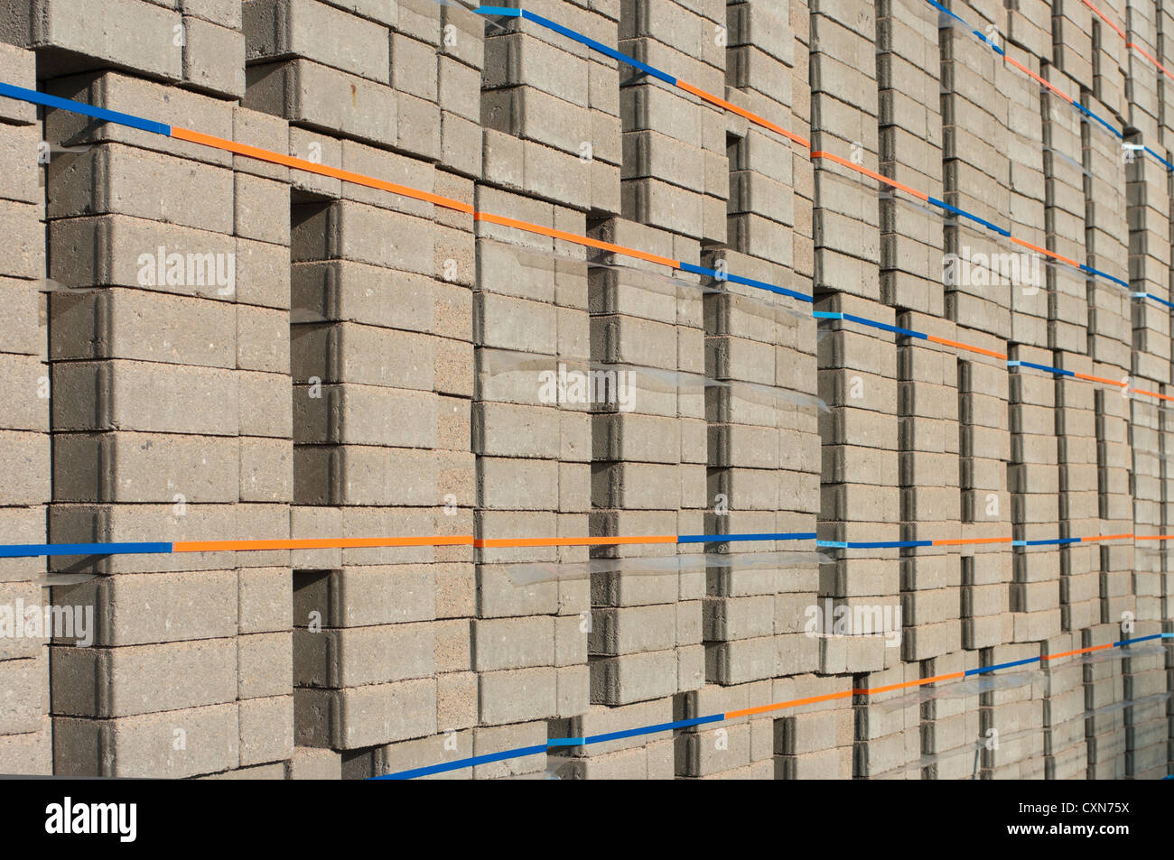 highly piled up bricks ready for transport Stock Photo - Alamy