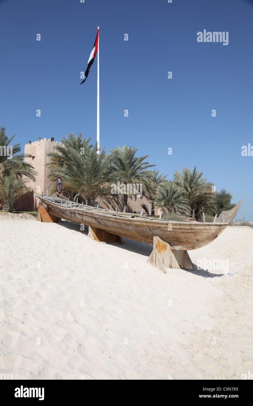 Traditional Arabian Boat in Abu Dhabi, United Arab Emirates Stock Photo ...