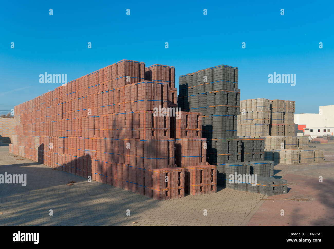 large area with piled up bricks ready for transport Stock Photo - Alamy
