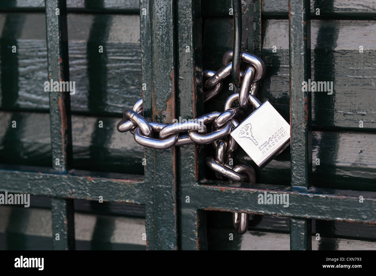 Gate locked with Padlock and chain. Dubrovnik Stock Photo - Alamy