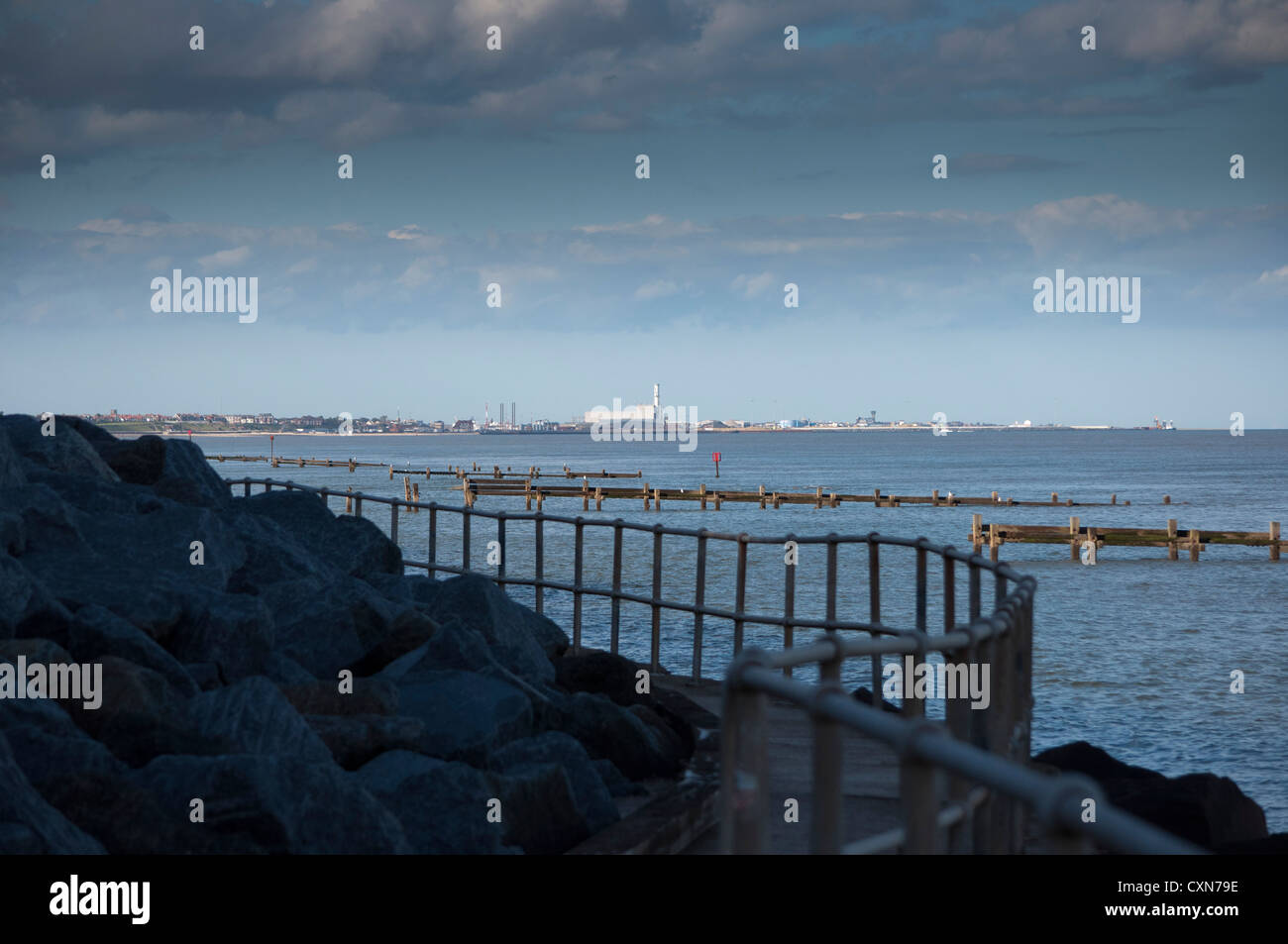 sea wall path Corton Cliffs Stock Photo - Alamy