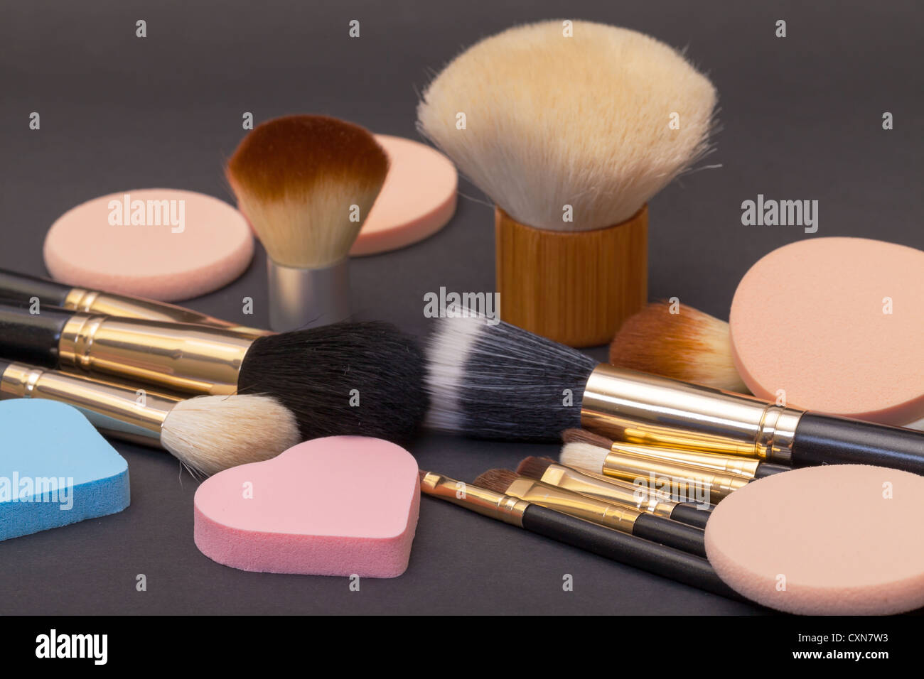 Makeup Set, on dark background Stock Photo - Alamy