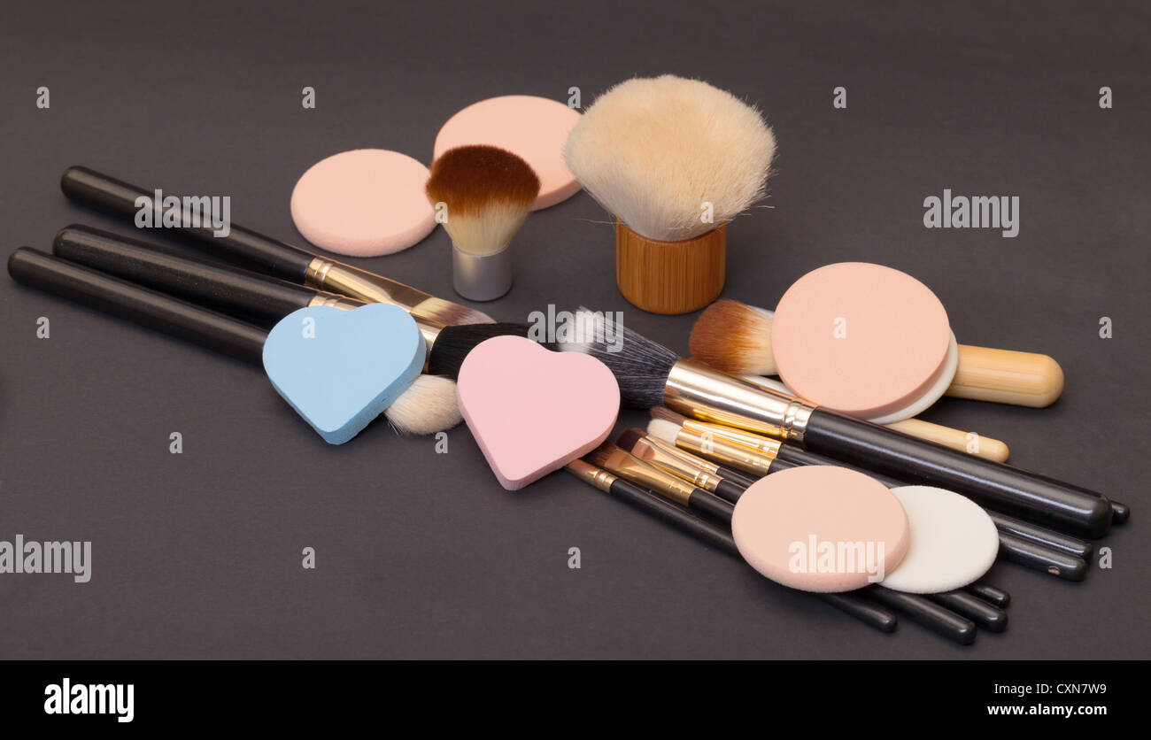 Makeup Set, on dark background Stock Photo - Alamy