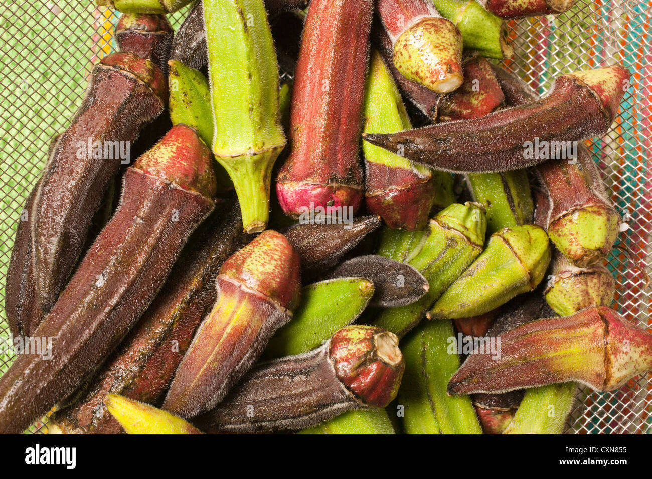 Raw okra hi-res stock photography and images - Alamy