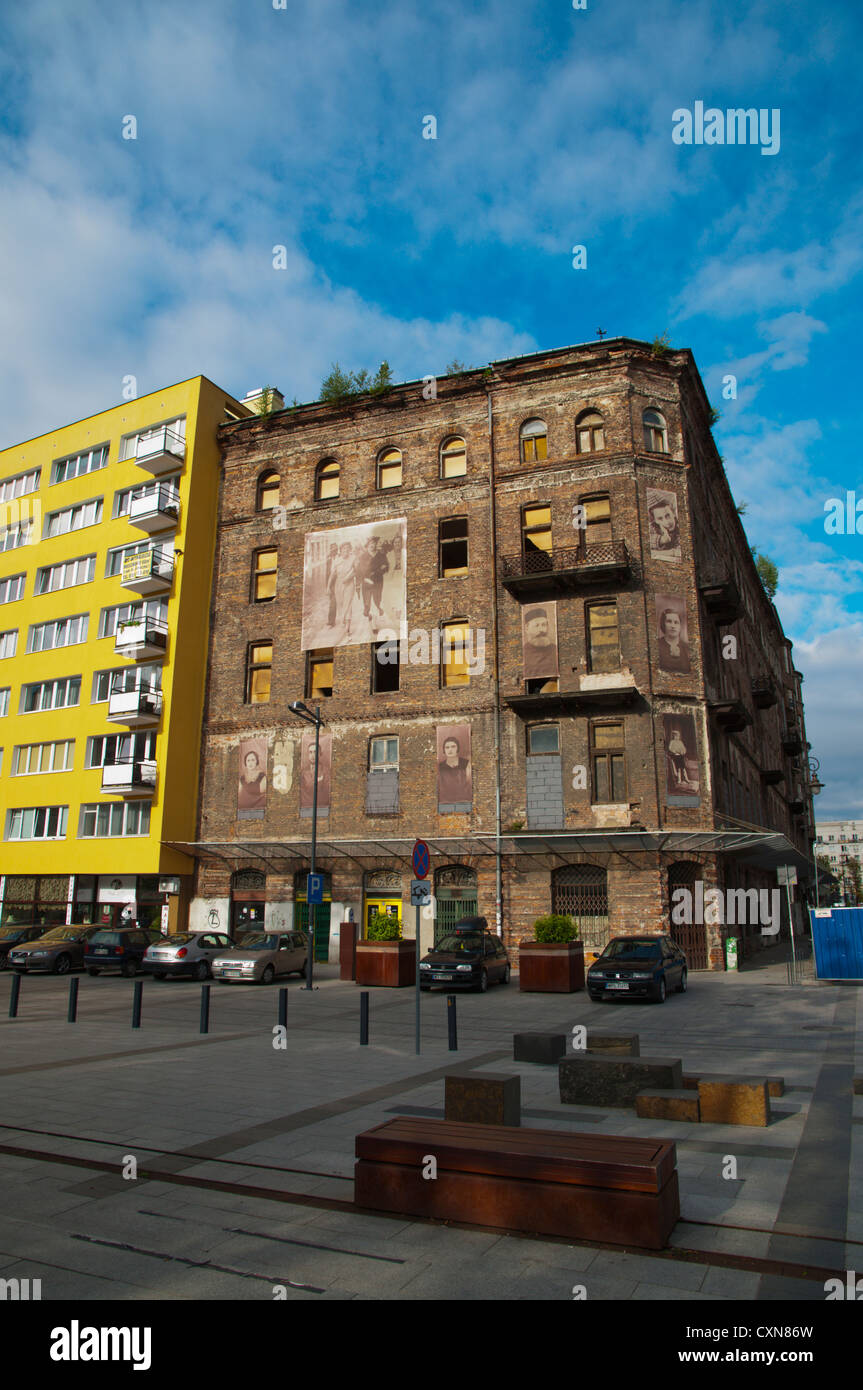 Plac Grzybowski square and Ulica Prozna street in former Ghetto the ...