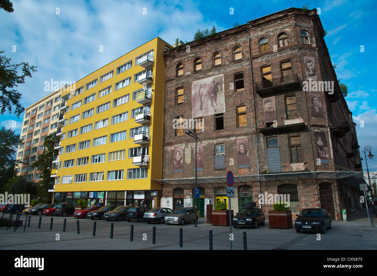 Plac Grzybowski square and Ulica Prozna street in former Ghetto the ...