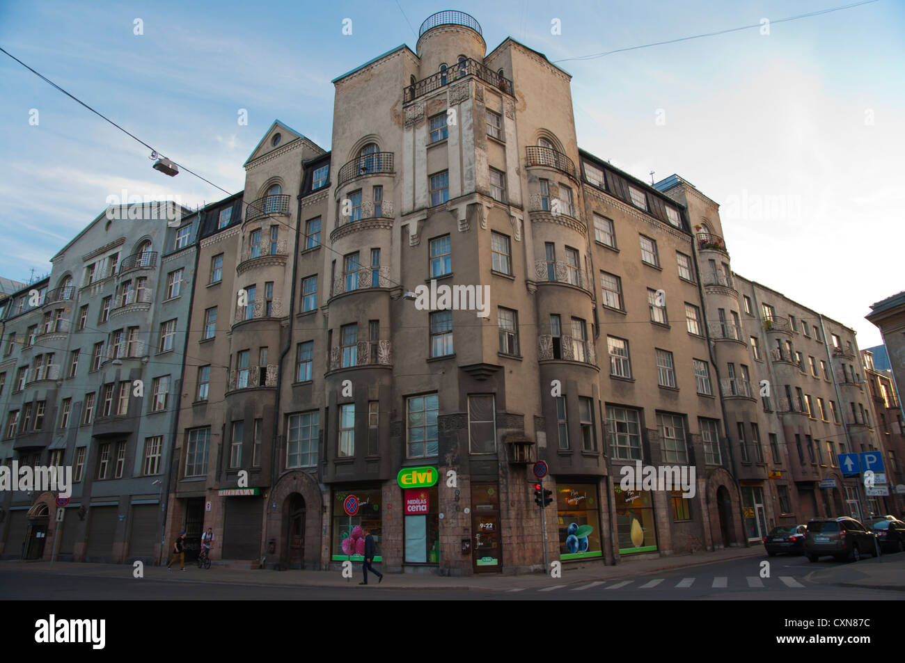 Art nouveau residential buildings New town Riga Latvia Europe Stock ...