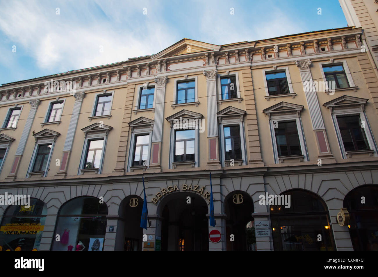 Historical renovated Berga Bazar (1893) shopping complex New town Riga ...