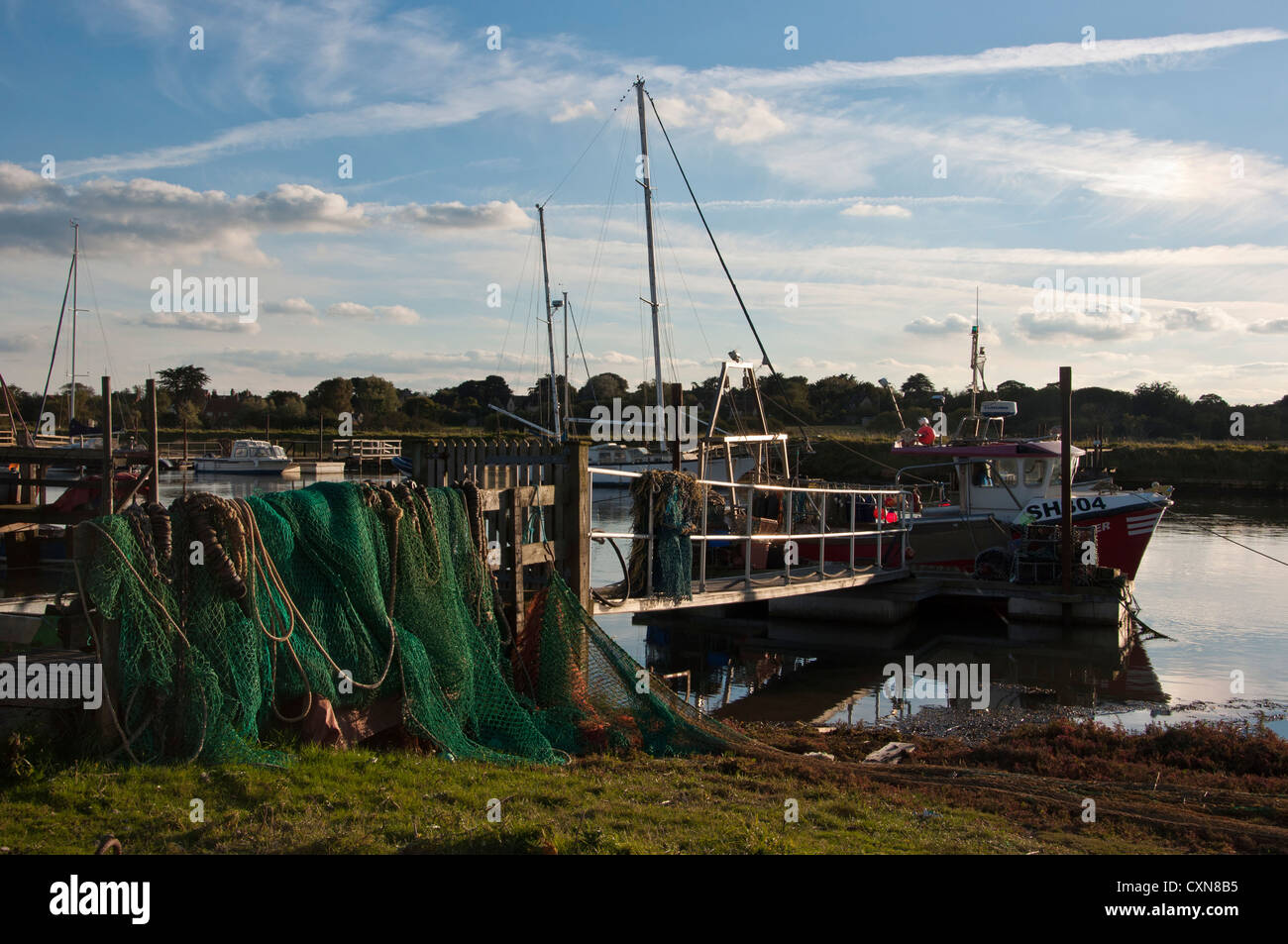 Southwold harbour with fishing boats Stock Photo - Alamy