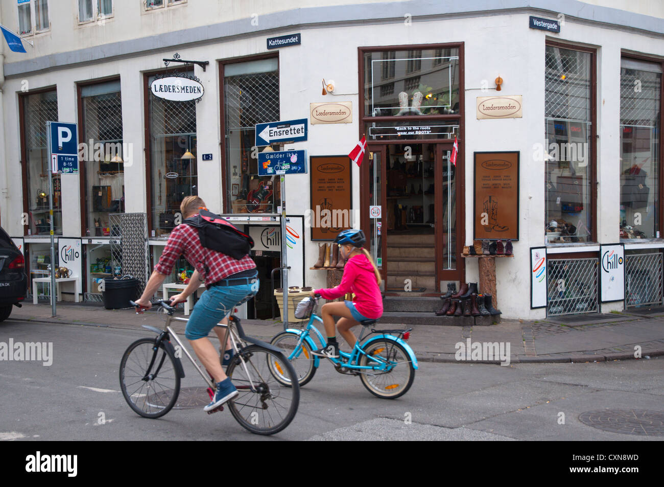 Corner of Kattesundet and Vestergade street Latin Quarter central ...