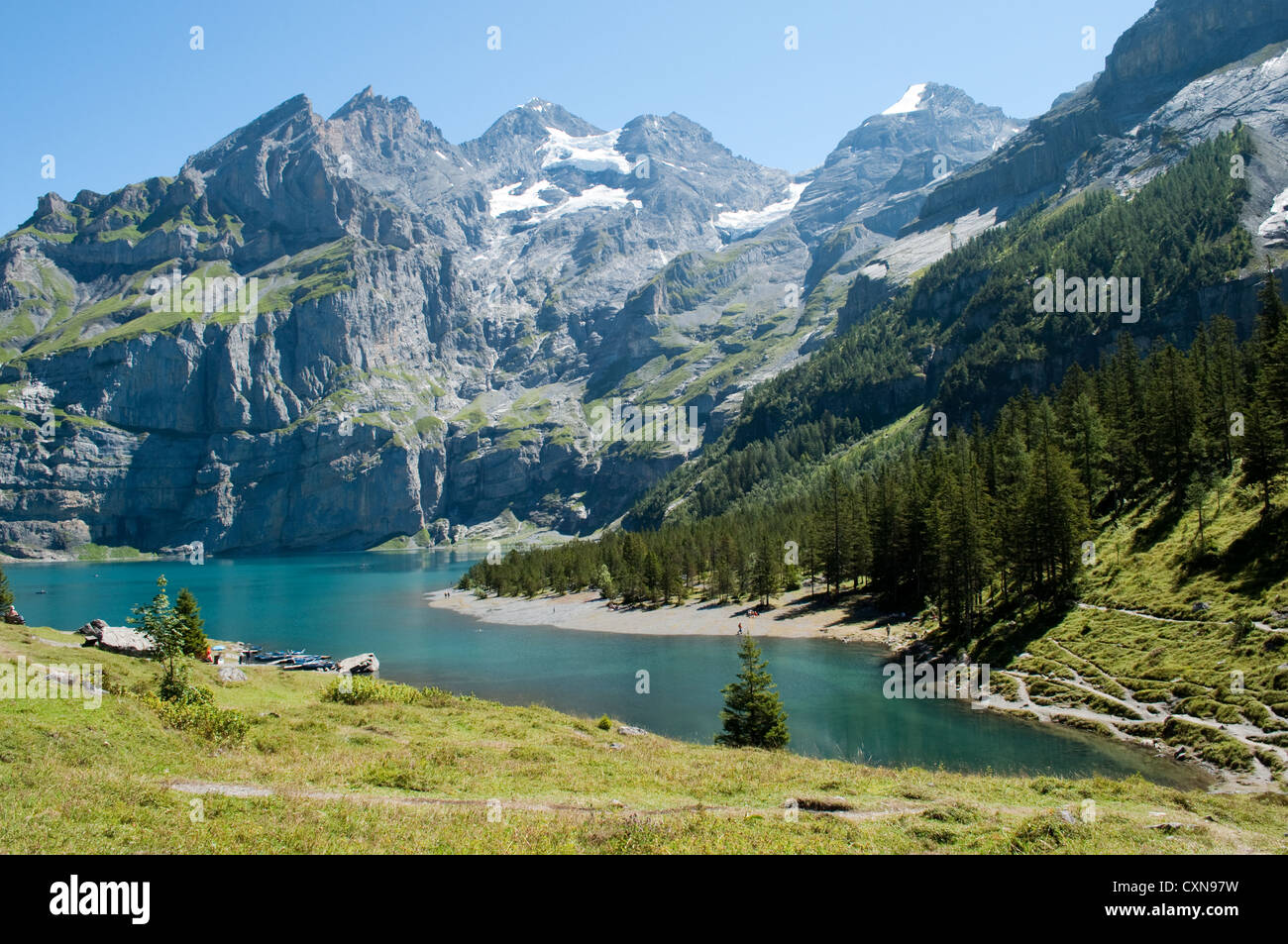 Lake Oeschinen Kandersteg Switzerland Stock Photo - Alamy