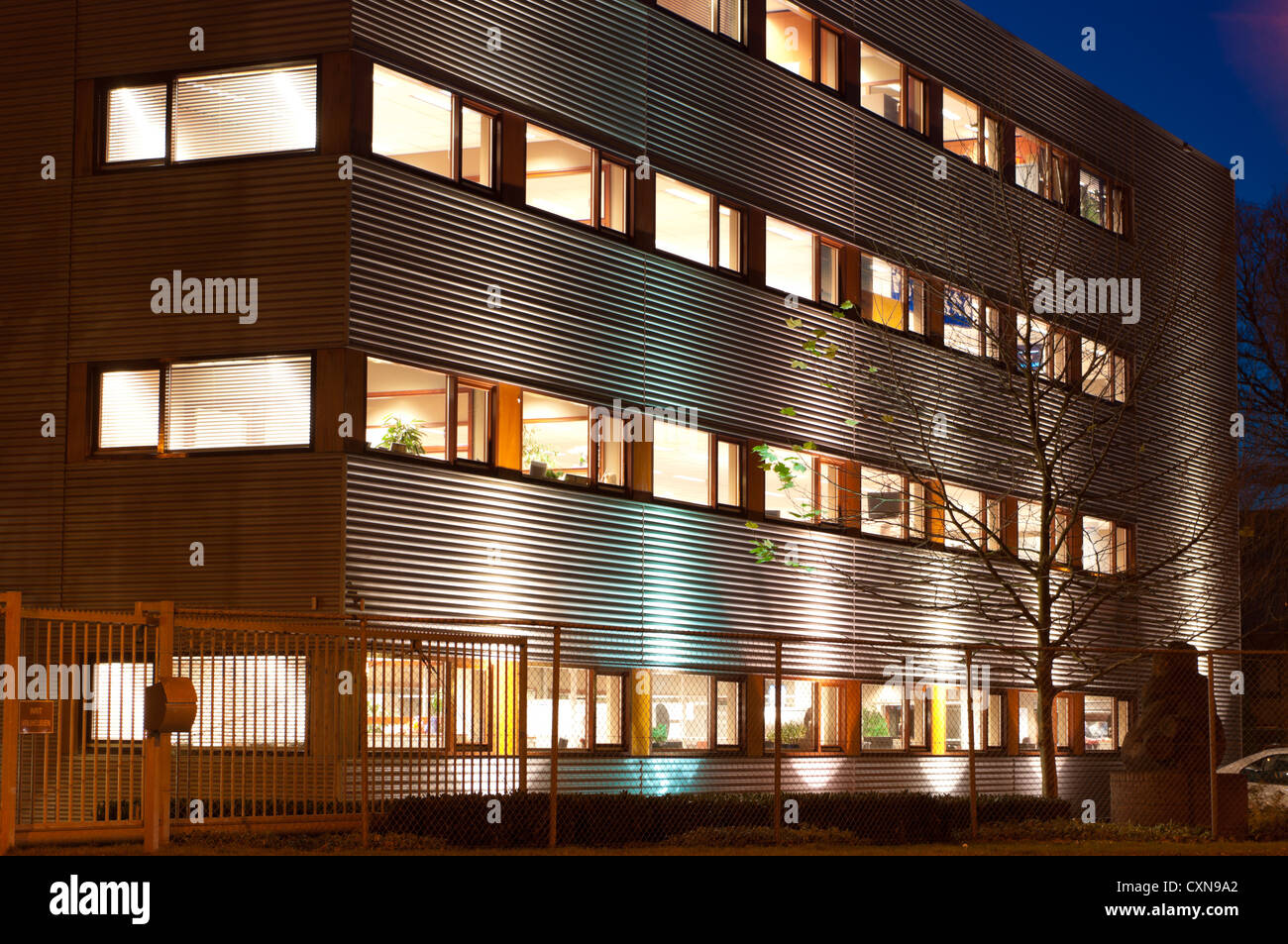 modern office building at evening Stock Photo - Alamy