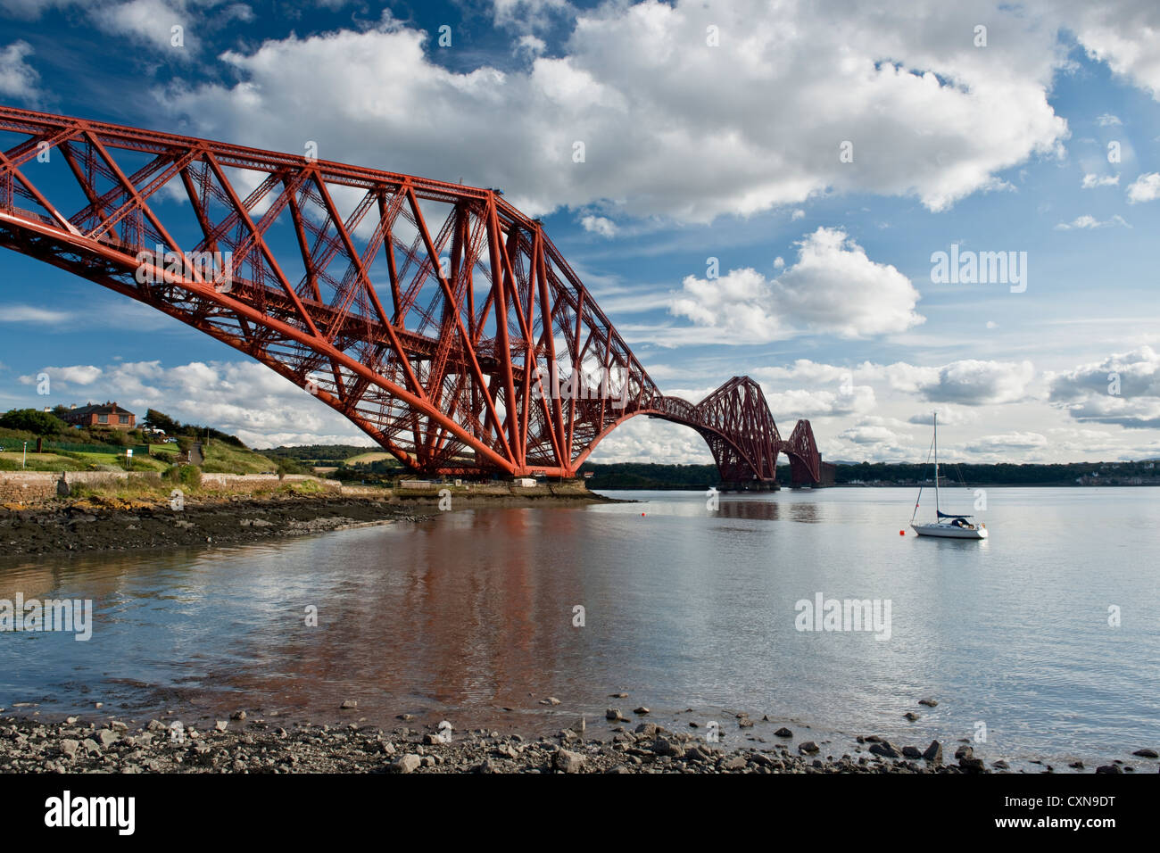 Yacht and Forth Railway Bridge Stock Photo - Alamy
