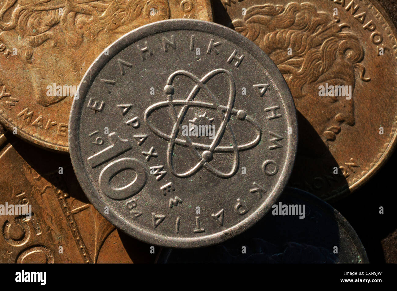Greek drachma coins greece hi-res stock photography and images - Alamy