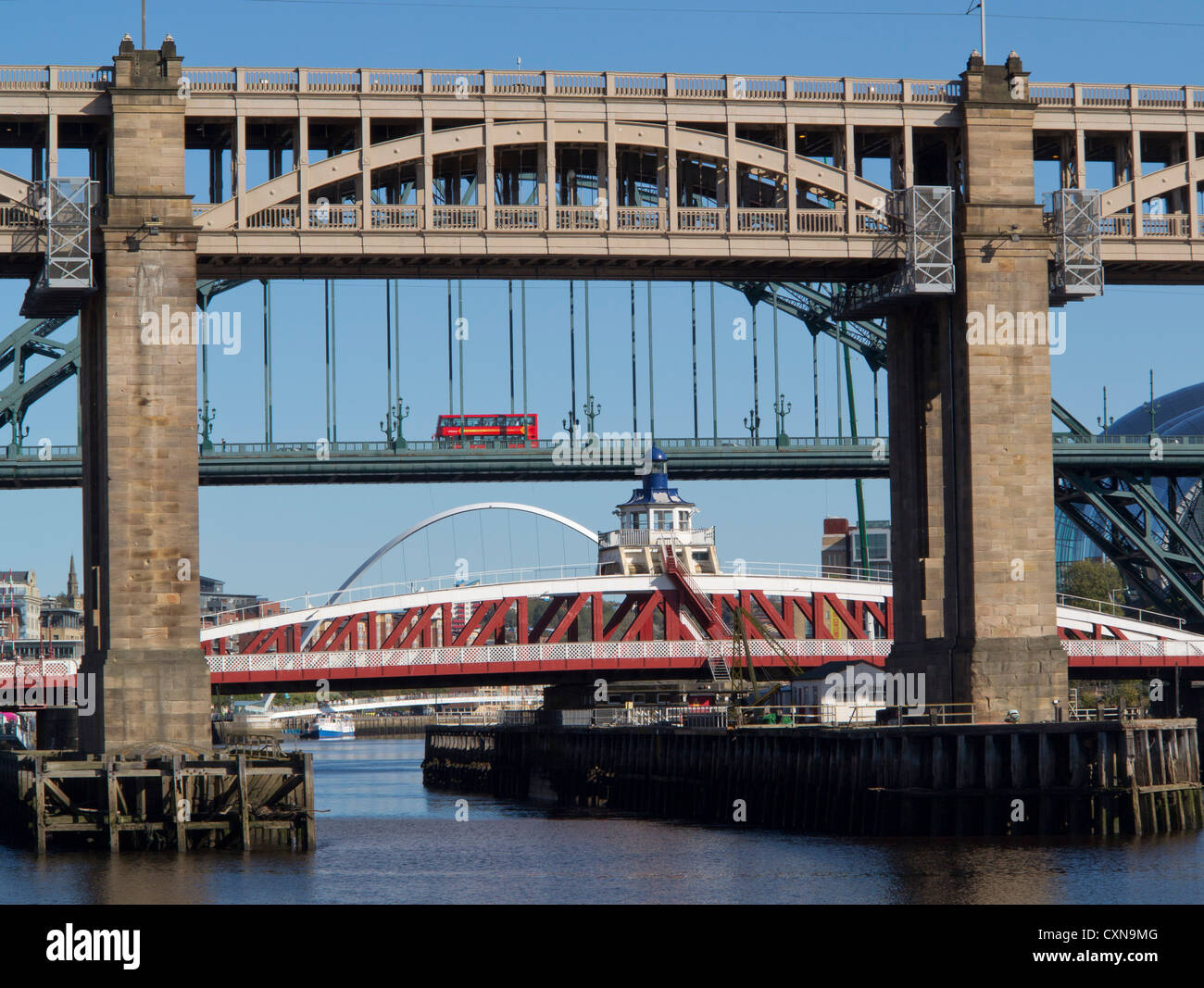 View of Tyneside bridges in Newcastle, England, UK Stock Photo - Alamy