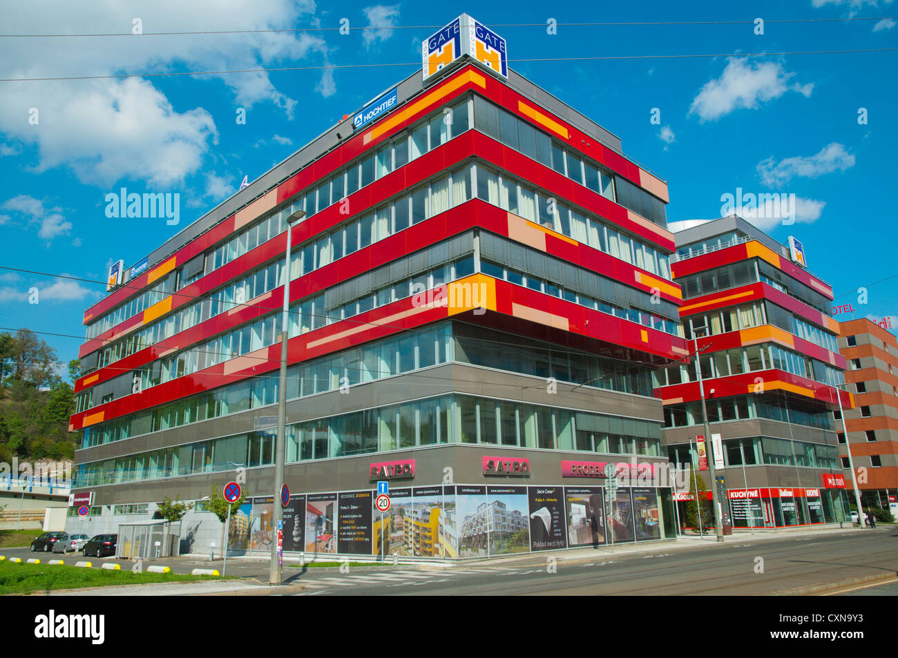 Smichov Gate office buildings along Plzenska street Smichov district ...