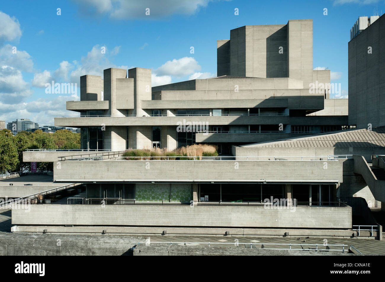 National Theatre, South Bank, London, UK, designed by Denys Lasdun ...