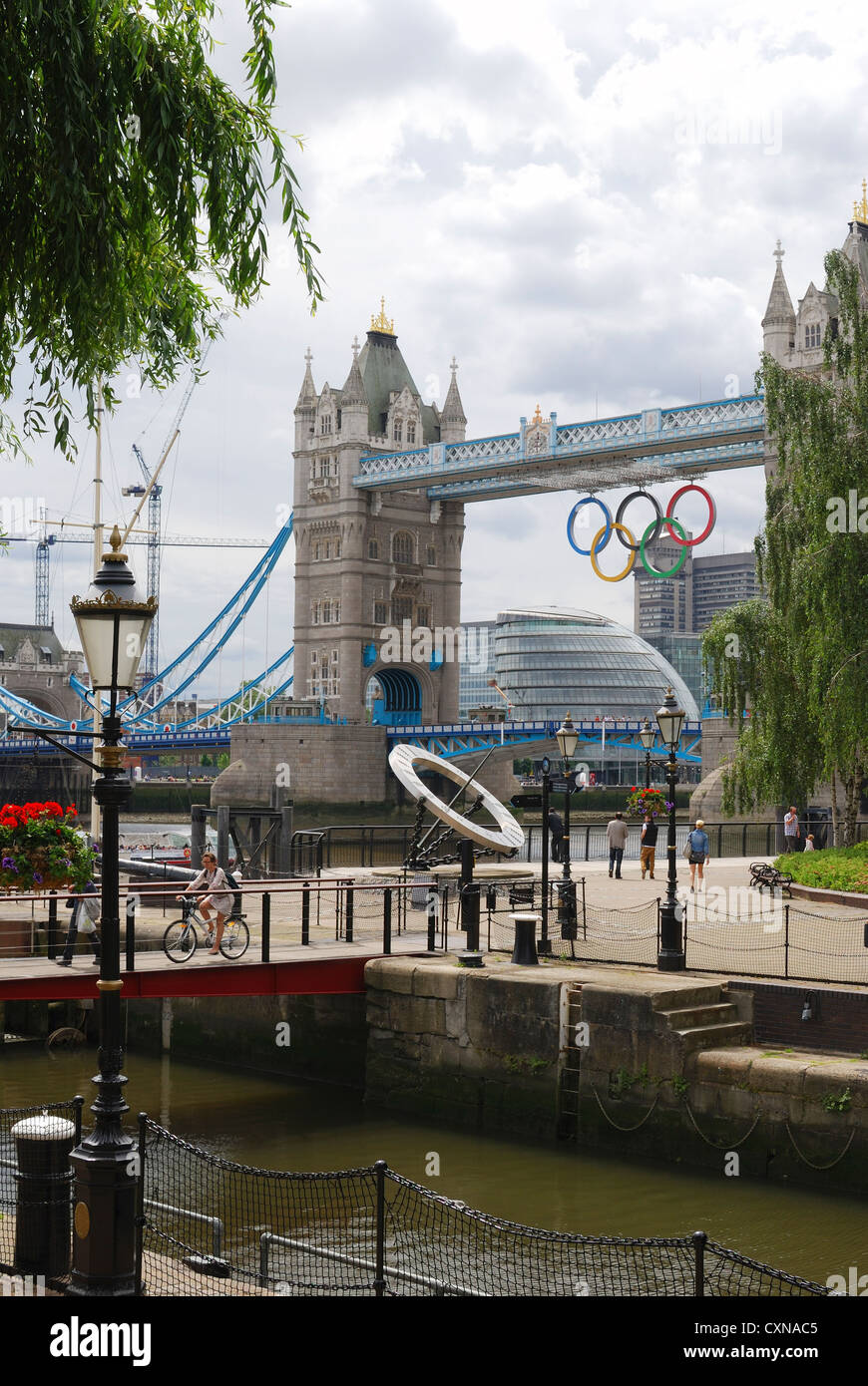 View to Tower Bridge from Saint Katherines Dock. London. England Stock ...