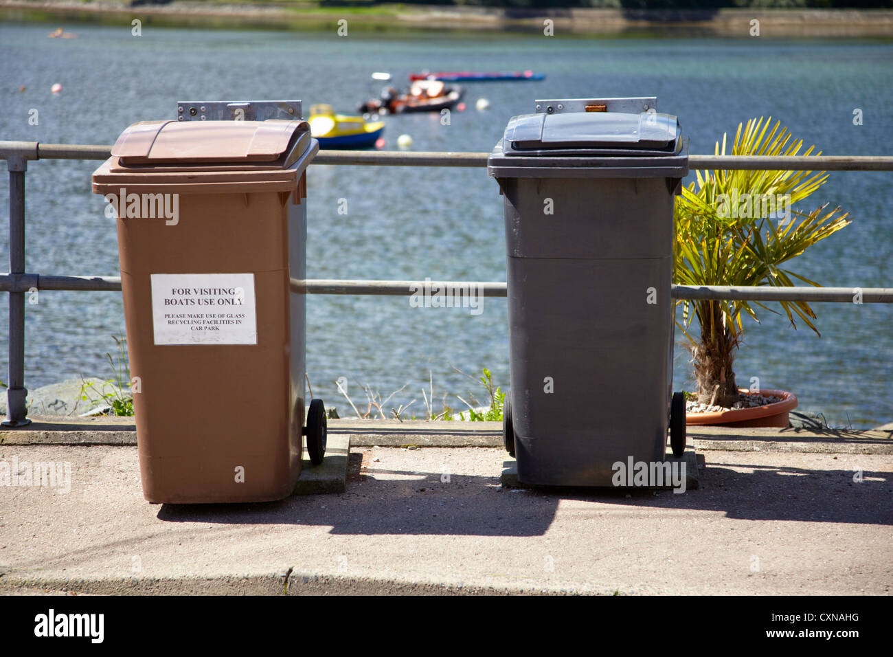 Recycling/rubbish bins at Lochgoilhead, Argyll,Scotland Stock Photo - Alamy