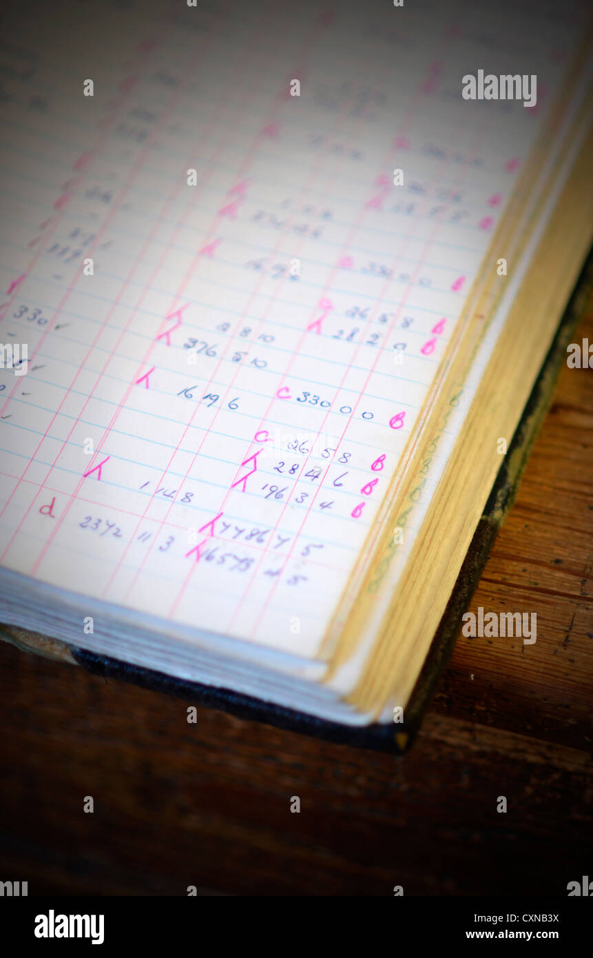 pages in handwritten accounts ledger Stock Photo - Alamy