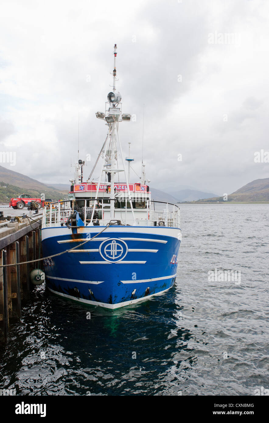 blue fishing trawler at the port of Ullapool, Scotland Stock Photo - Alamy